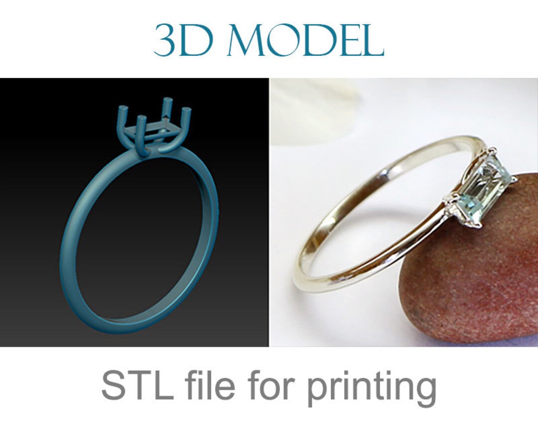 3D Ring Model for Jewelry Making. Thin Miniature Ring With a ...