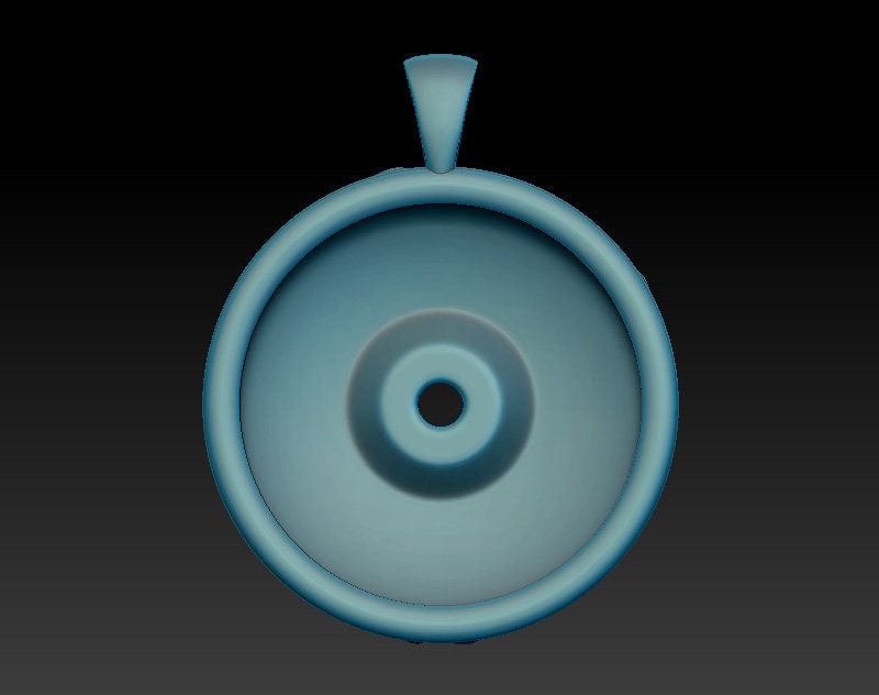 Round Pendant Necklace 3d Model With a Sea Pattern. Jewelry Design ...
