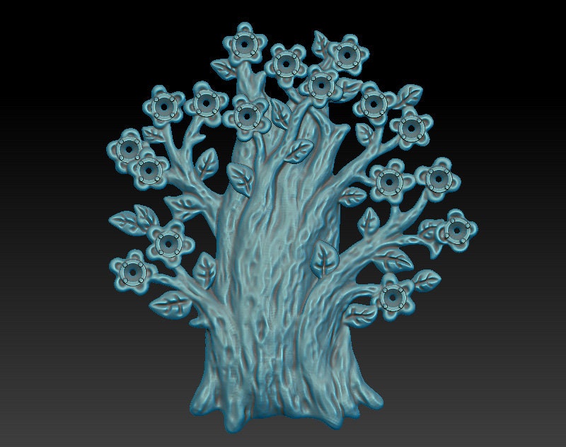 Tree Brooch Printable Jewelry Model. Download Stl Digital File to Print ...