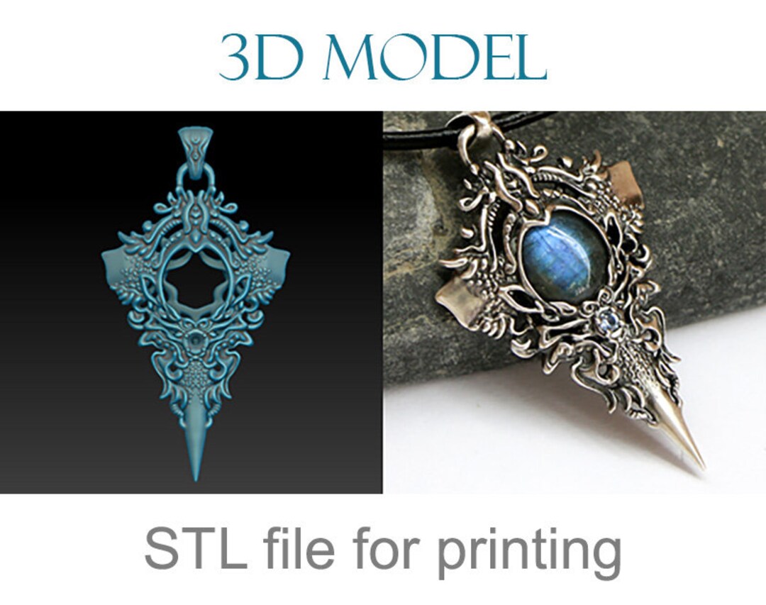 Original Pendant Necklace 3d Model. Sculpted 3D Printed Pendant Model ...