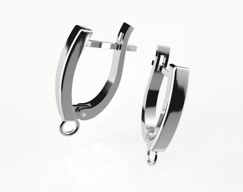 STL Clip-ons 3D Model - Hoop Earring Fittings With Latch Back Closure ...