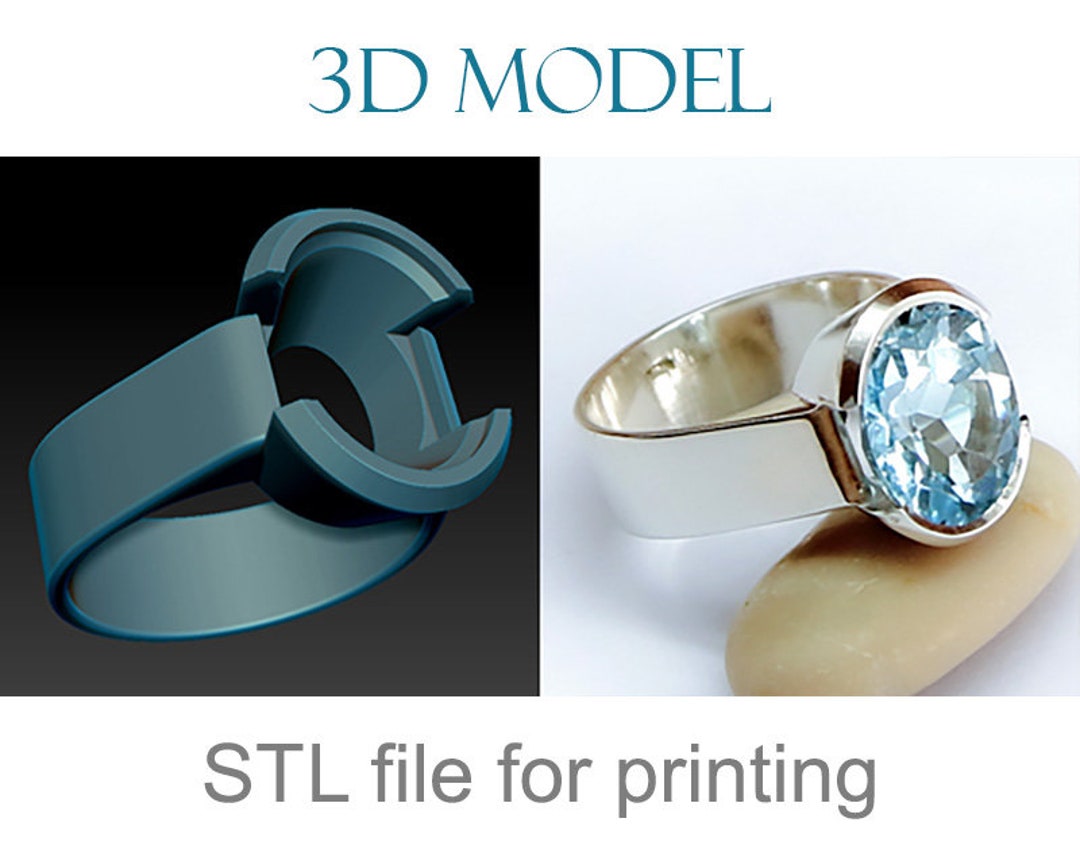 Ring STL File for Printing. 3d Jewelry Design, Ring 3d Model, Jewelry ...