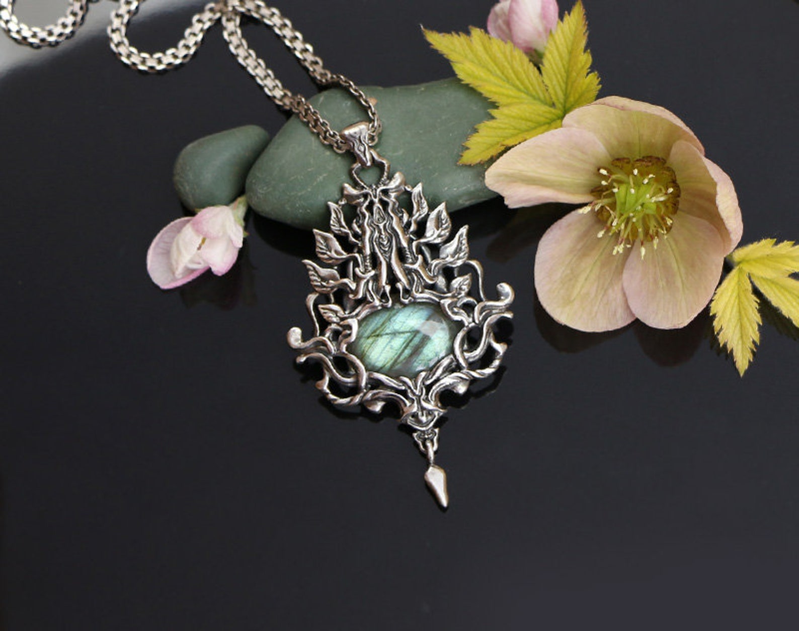 Pendant Necklace Digital 3D Model for a Cabochon - Zbrush Jewellery ...