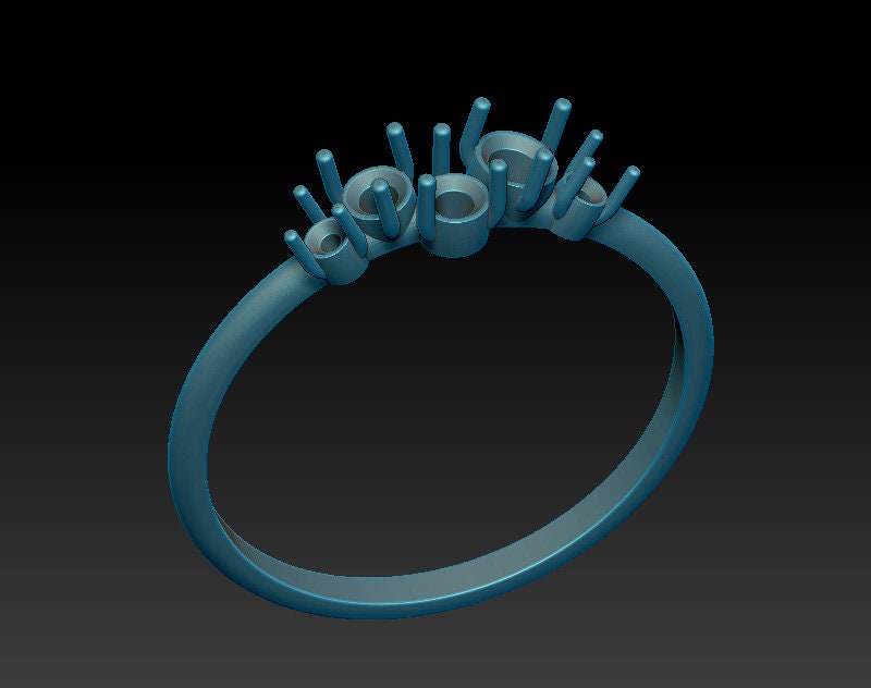 Thin Miniature Ring With Stones 3D Model Print File - Etsy