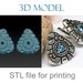 Earrings Digital 3d Model for Downloading and Printing. Triangular ...