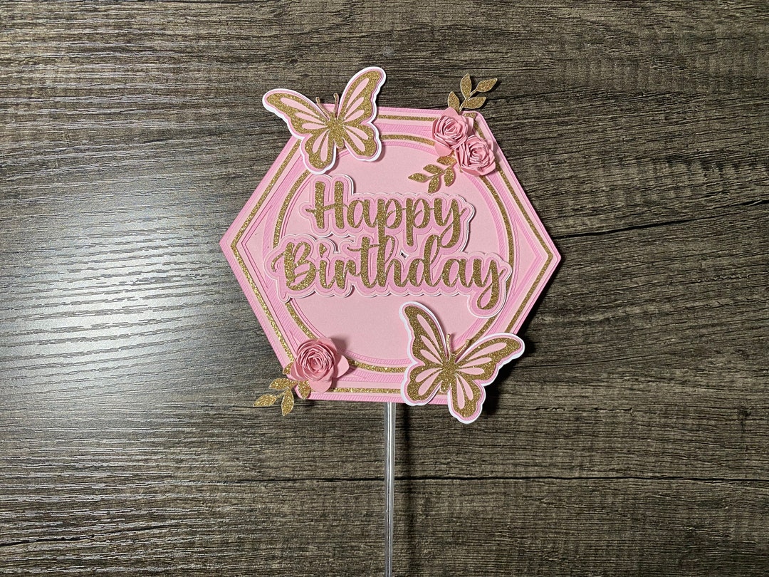 Happy Birthday Topper, Happy Birthday Cake Topper, Layered Birthday ...