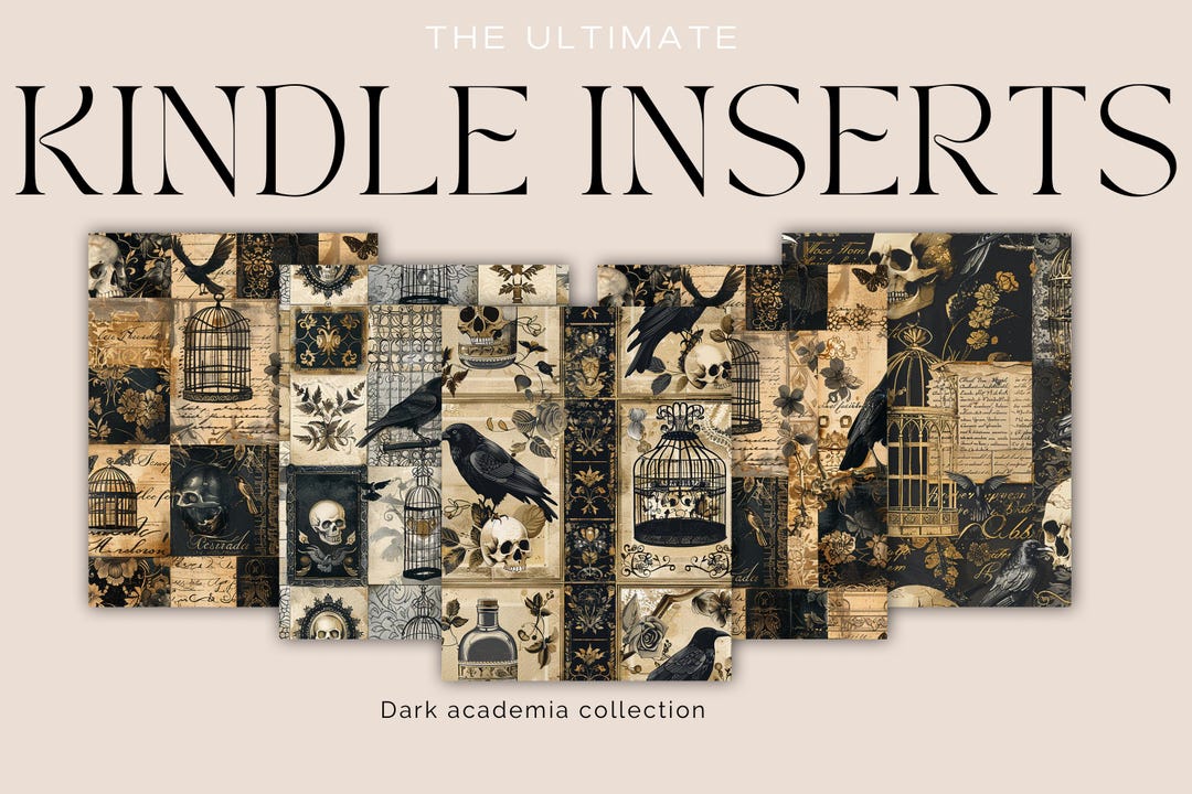 Kindle Insert for Clear Case | Cardstock Kindle Insert | Dark Academia ...