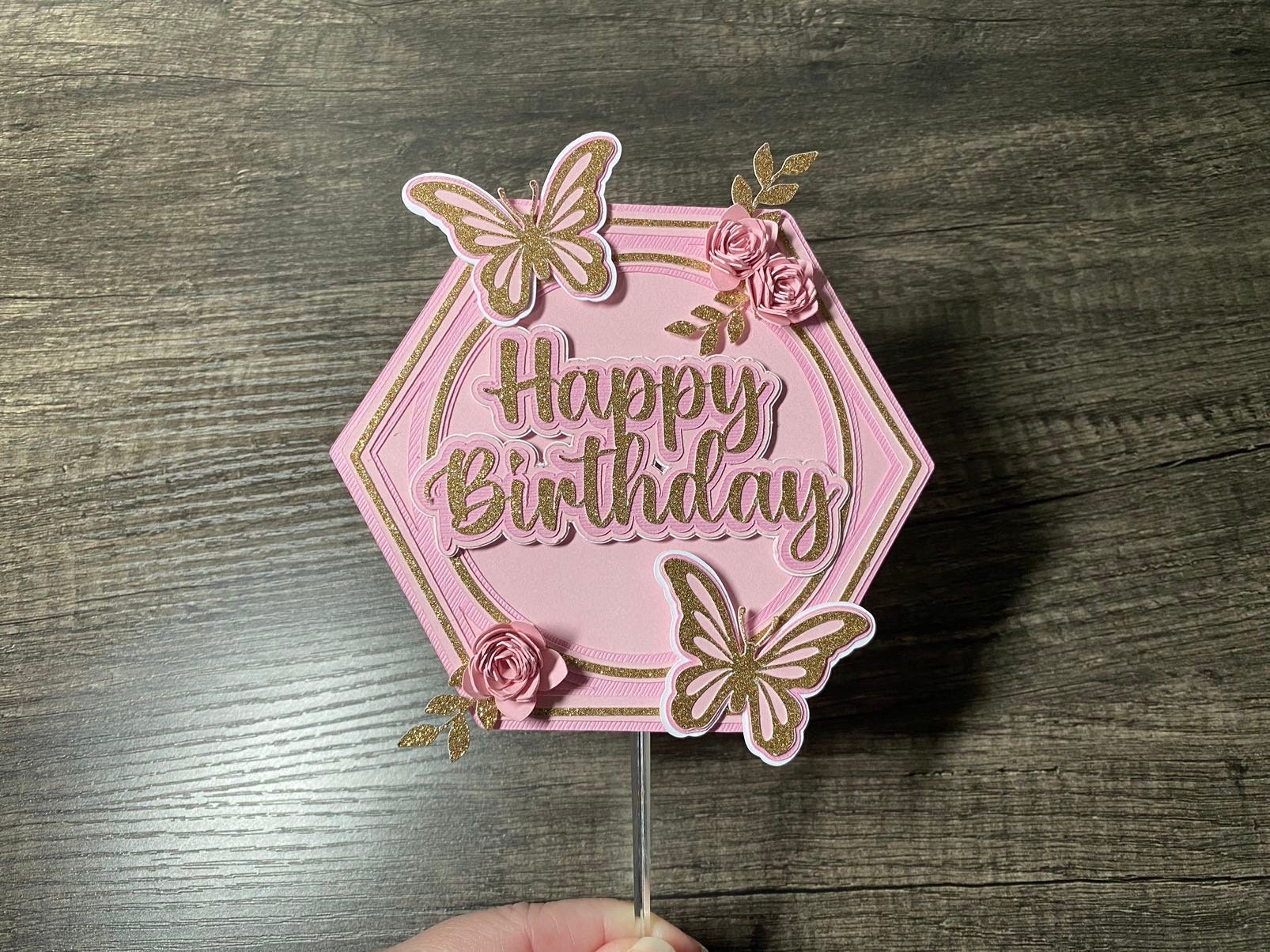 Happy Birthday Topper, Happy Birthday Cake Topper, Layered Birthday ...