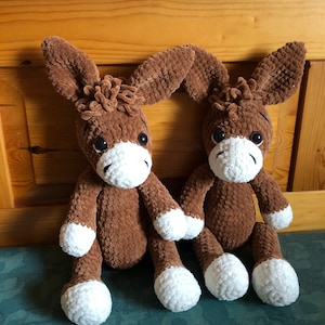 Pretty Donkey, Cuddly Toy Made of Soft Chenille Wool, Head, Arms and ...