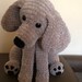 Sitting Plush Dog in Beige, Head and Hind Legs Movable, Crocheted From ...
