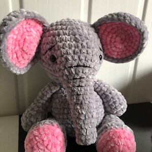 Cute Elephant to Cuddle, Crocheted From Chenille Wool, Velvety Soft - Etsy