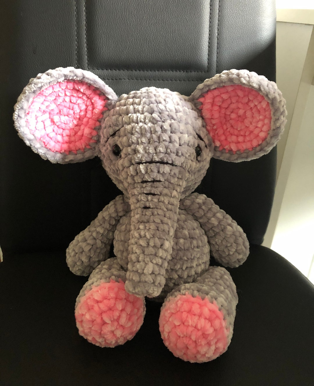 Cute Elephant to Cuddle, Crocheted From Chenille Wool, Velvety Soft - Etsy