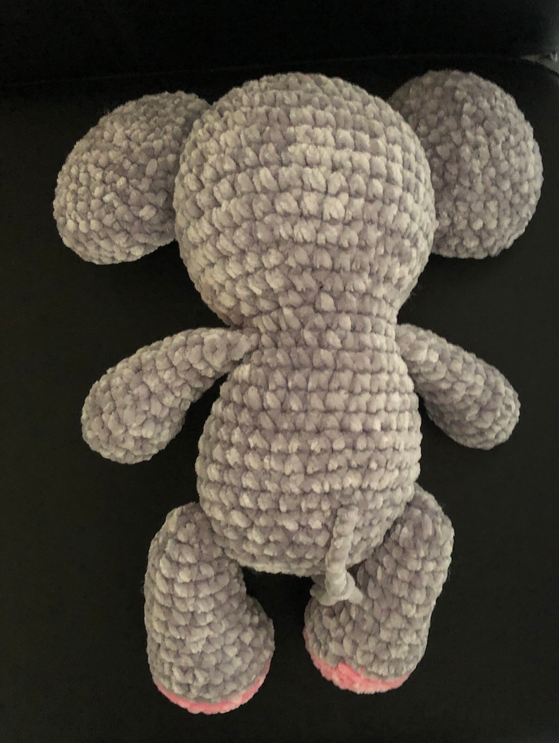 Cute Elephant to Cuddle, Crocheted From Chenille Wool, Velvety Soft - Etsy