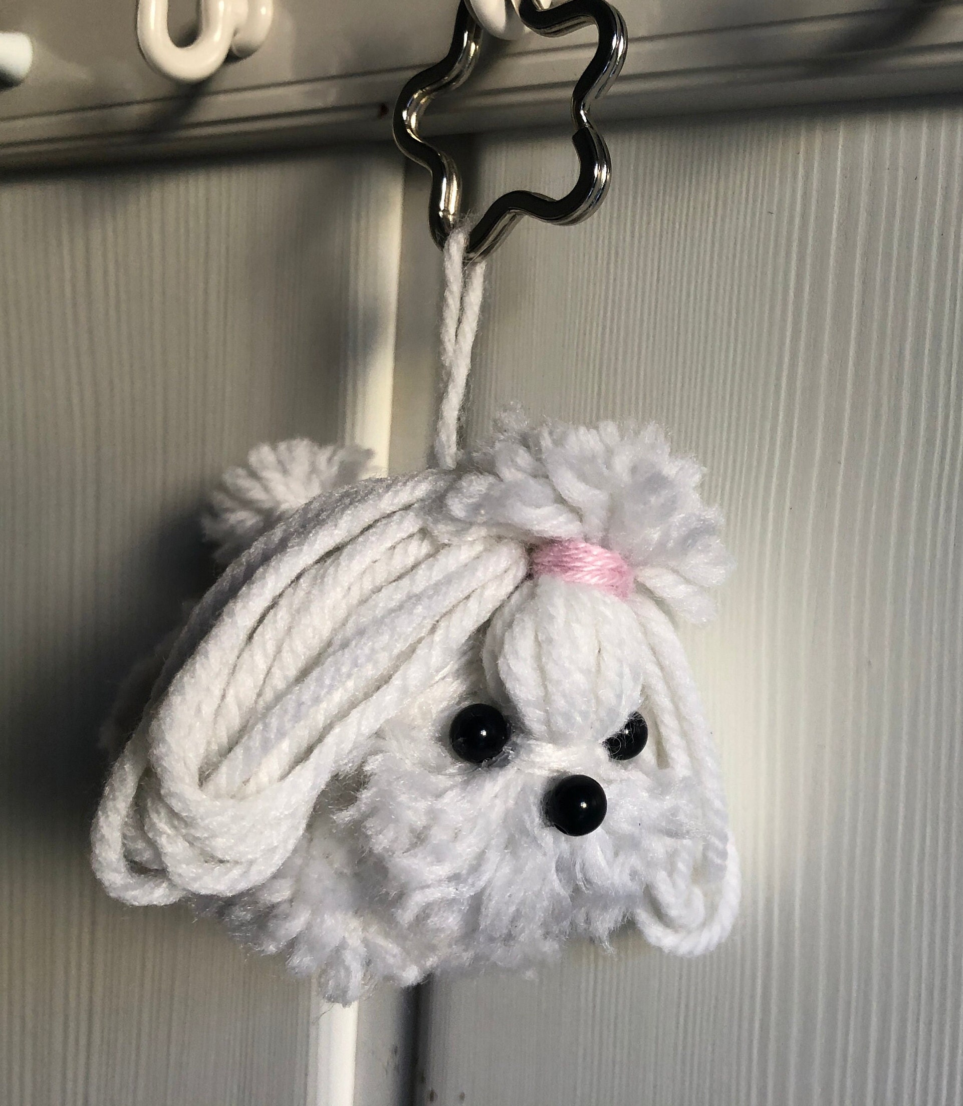 Cute Dog Shaped Keychain, Yorkshire Terrier or Maltese, Pretty ...