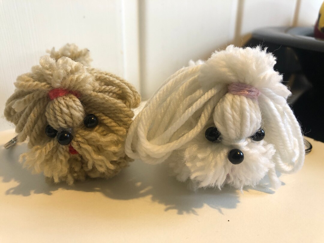 Cute Dog Shaped Keychain, Yorkshire Terrier or Maltese, Pretty ...