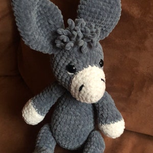Pretty Donkey, Cuddly Toy Made of Soft Chenille Wool, Head, Arms and ...