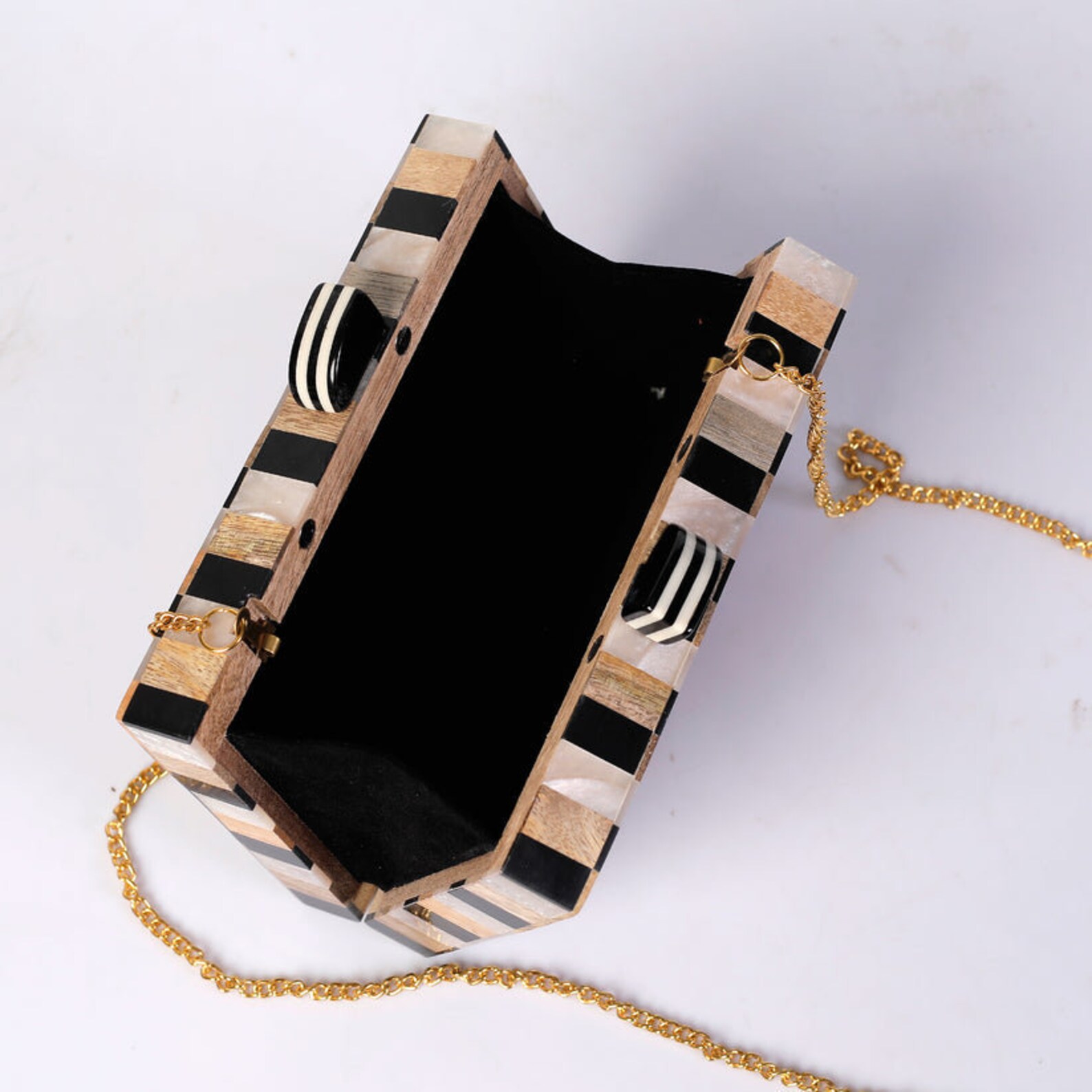 Wooden Inlay Acrylic Clutch Bag for Women Indian Artisian - Etsy