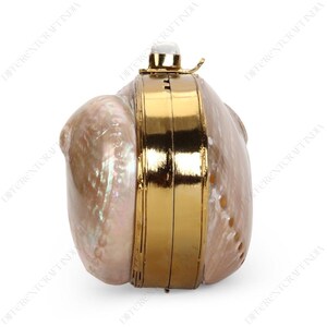 Mini Pink Abalone Seashell Purse With Real Shell-pearl Knob & Gold ...