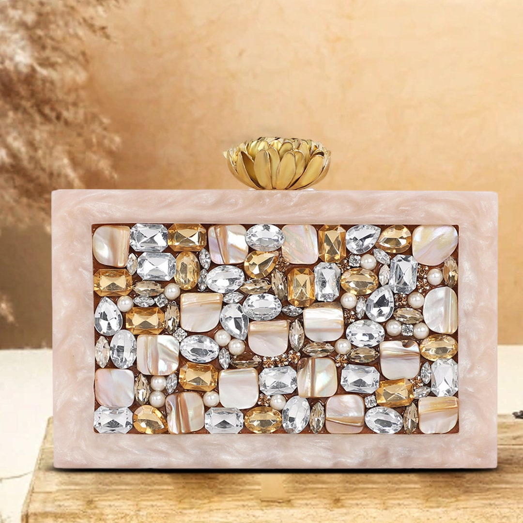 Women's Clutches & Pouches Acrylic Embellished Bridesmaid Clutch ...