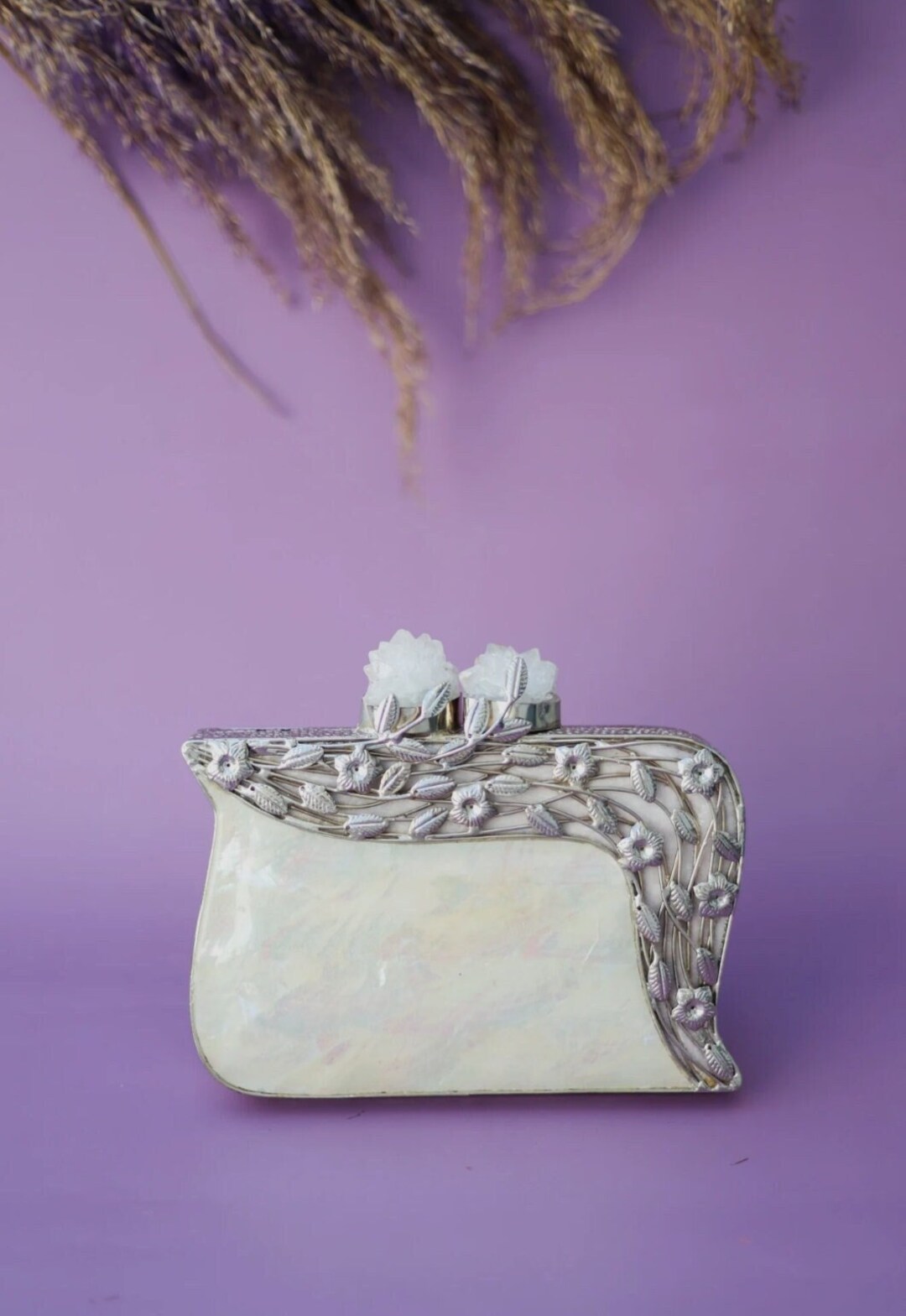 Natural Handcrafted Clam Sea Shell Inlaid Brass Clutch Bag - Etsy