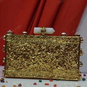 Abalone Sea Shell Inlaid Brass Clutch Bag Original Pāua Bag - Etsy