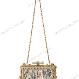 Abalone Sea Shell Inlaid Brass Clutch Bag, Original Pāua Bag Oyster ...