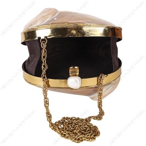 Mini Pink Abalone Seashell Purse With Real Shell-pearl Knob & Gold ...