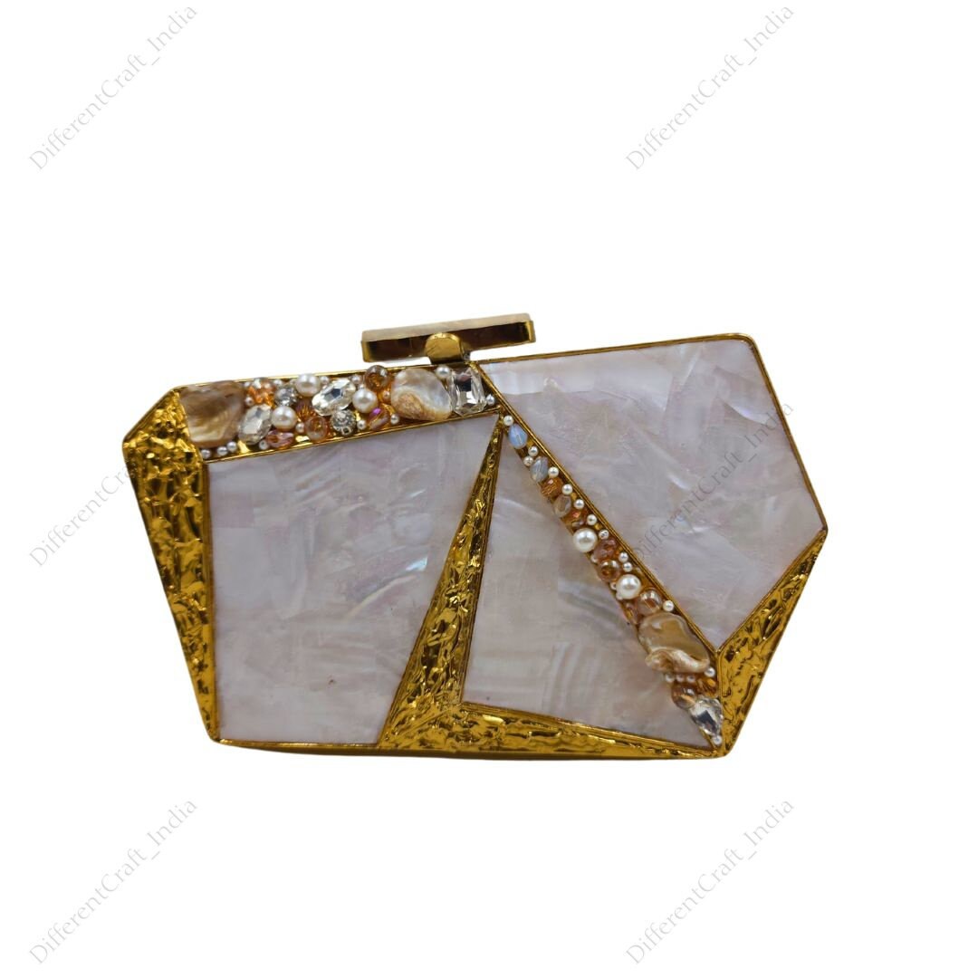 Pearl & Shell Inlay Brass Clutch Purse the Little Mermaid - Etsy