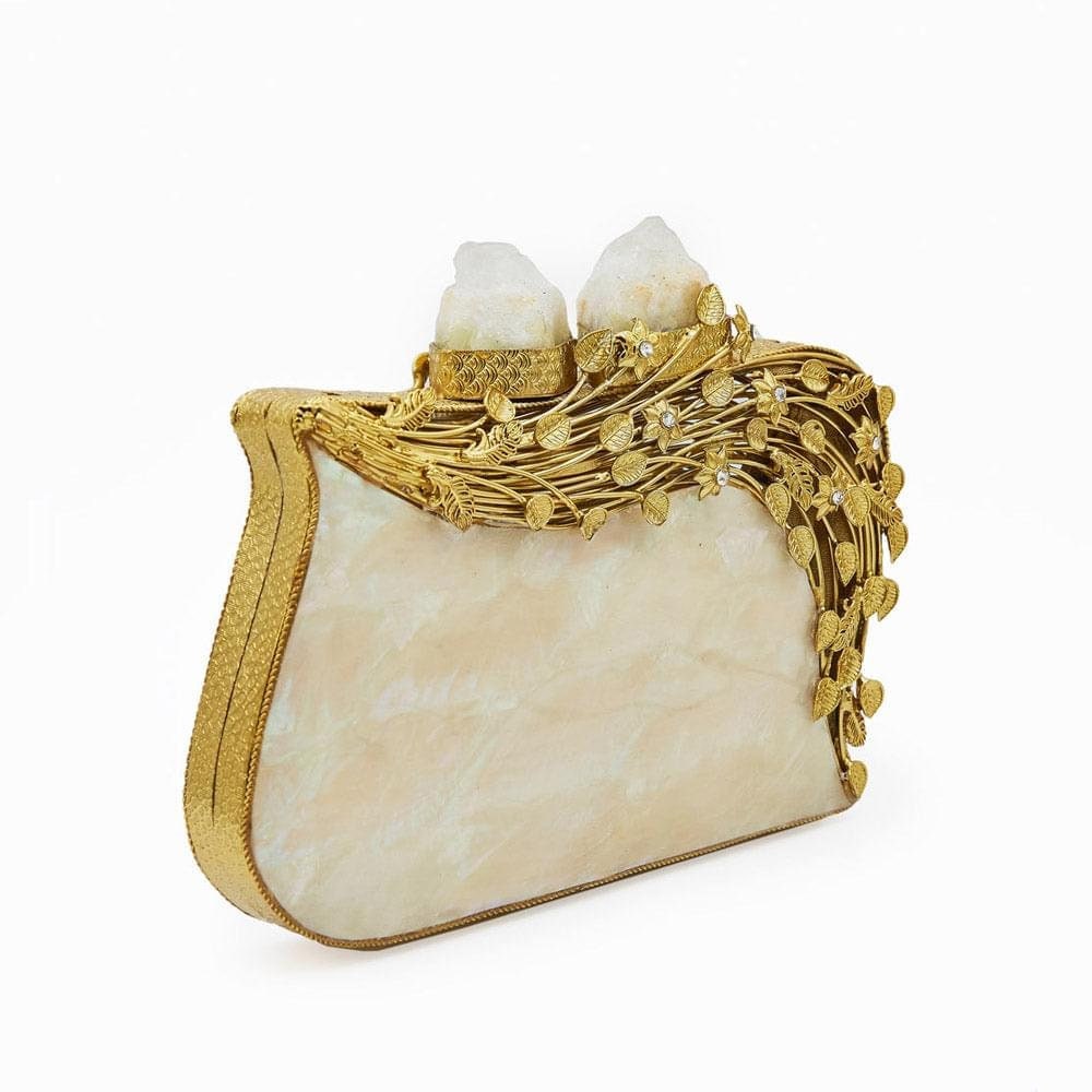 Natural Handcrafted Clam Sea Shell Inlaid Brass Clutch Bag - Etsy
