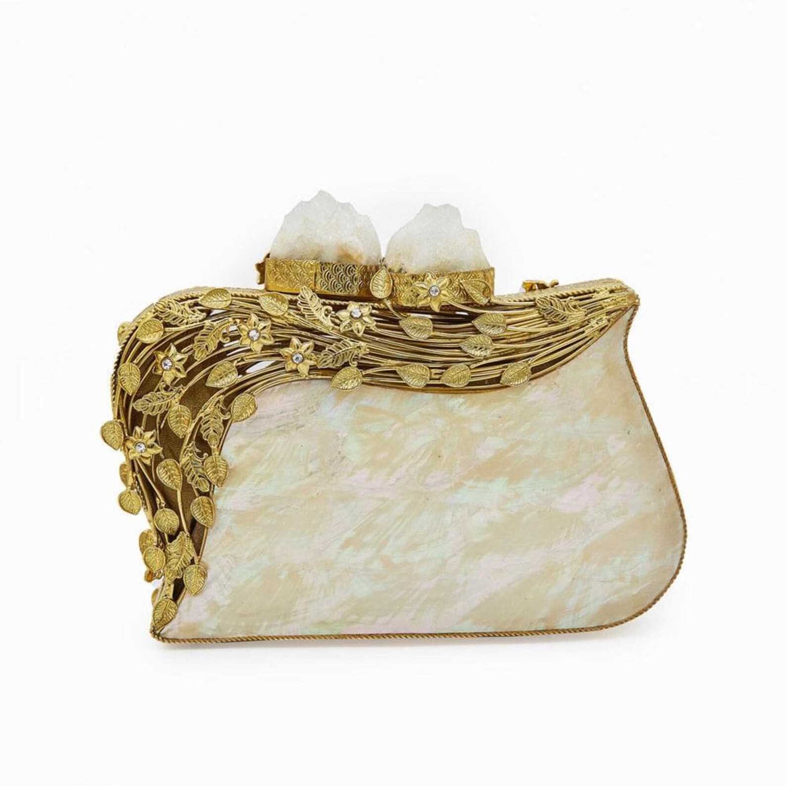 Natural Handcrafted Clam Sea Shell Inlaid Brass Clutch Bag - Etsy