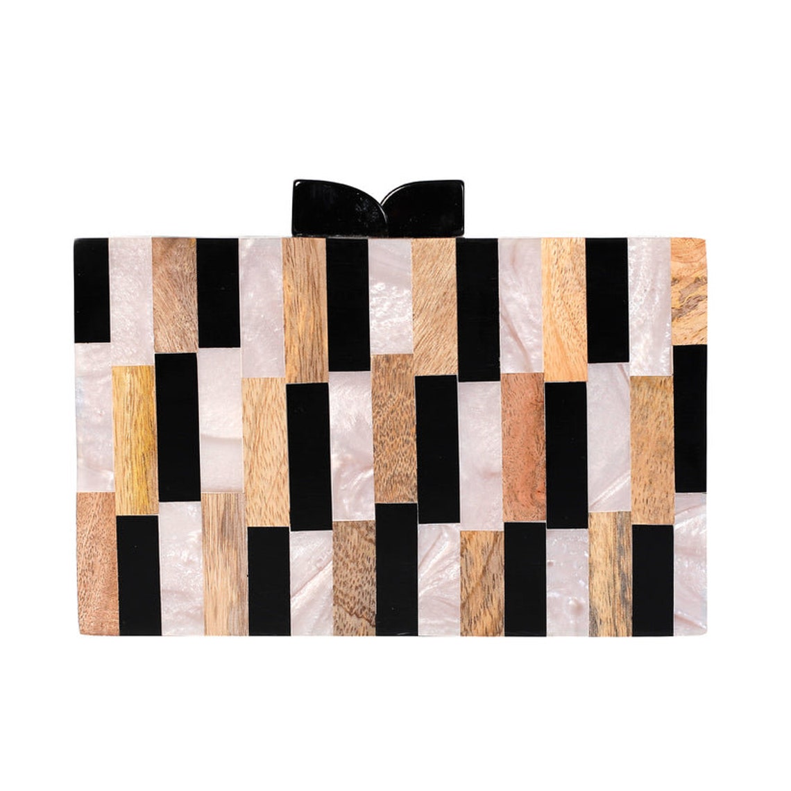 Wooden Inlay Acrylic Clutch Bag for Women Indian Artisian - Etsy