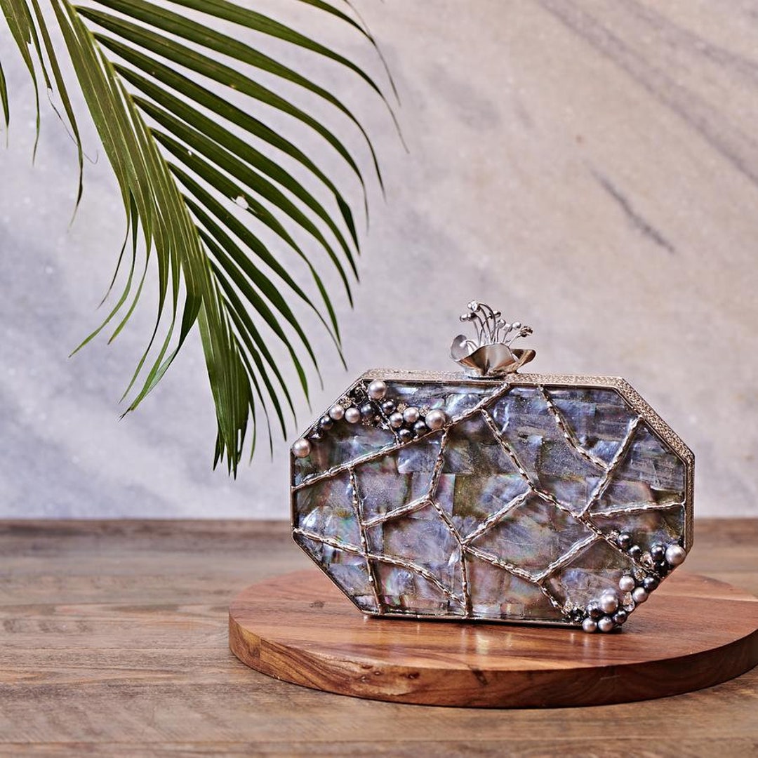 Indian Abalone Seashell Inlaid Bridesmaid Clutch Bag Gold - Etsy