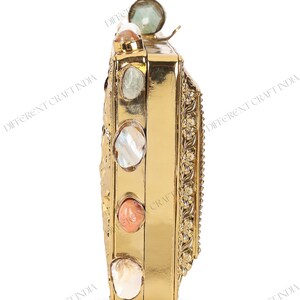 Abalone Sea Shell Inlaid Brass Clutch Bag, Original Pāua Bag Oyster ...