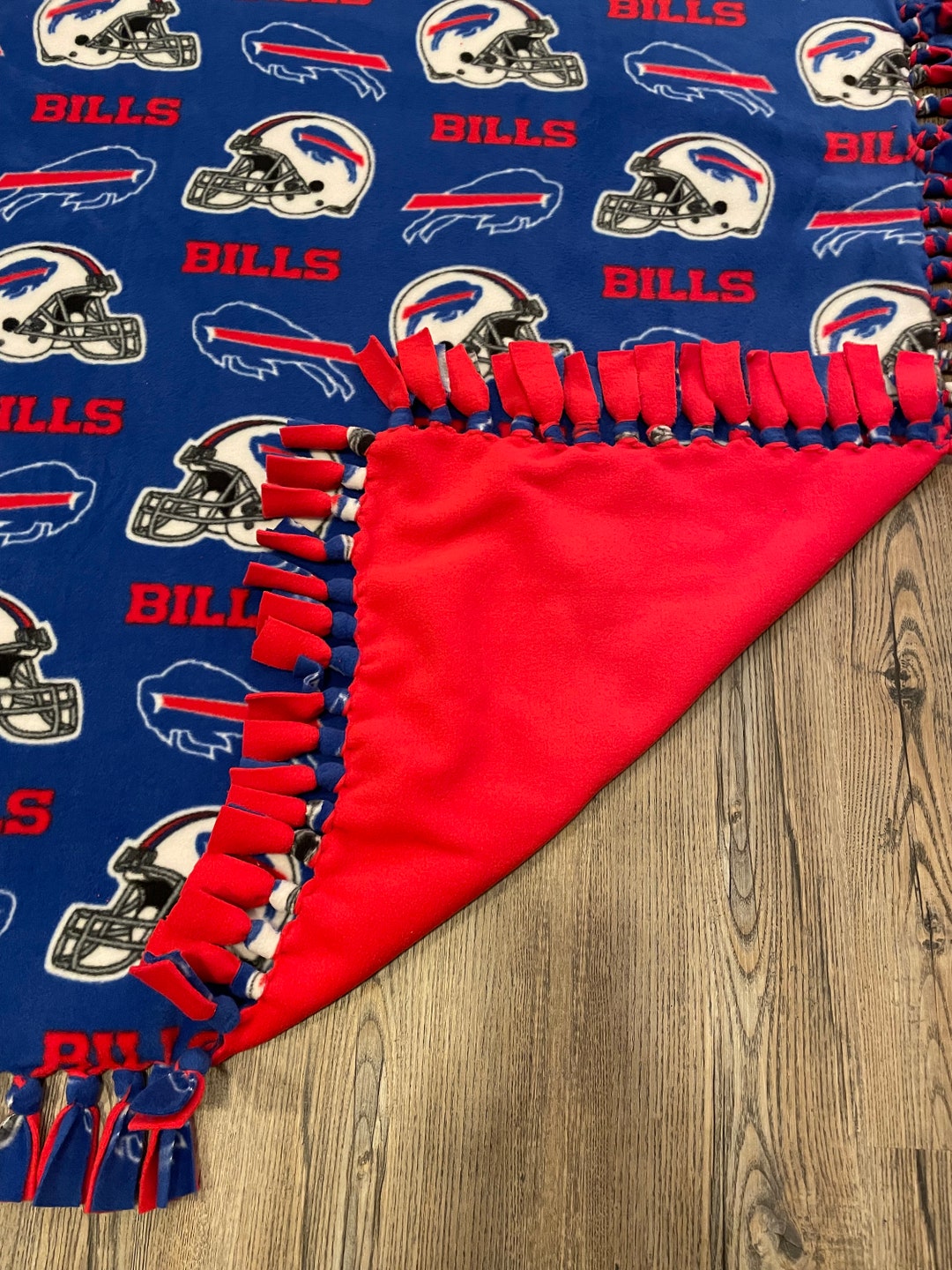 Buffalo Bills Hand Made Double Thick Fleece Tie / Throw Blanket 50" X ...