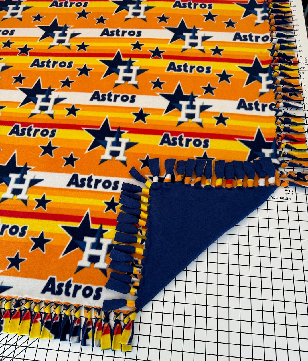 Houston Astros Handmade Double Thick Fleece Tie Blanket 52" X 80" - Etsy