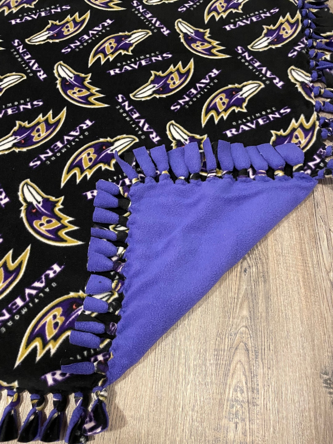 Baltimore Ravens Hand Made Double Thick Fleece Tie Blanket /throw ...