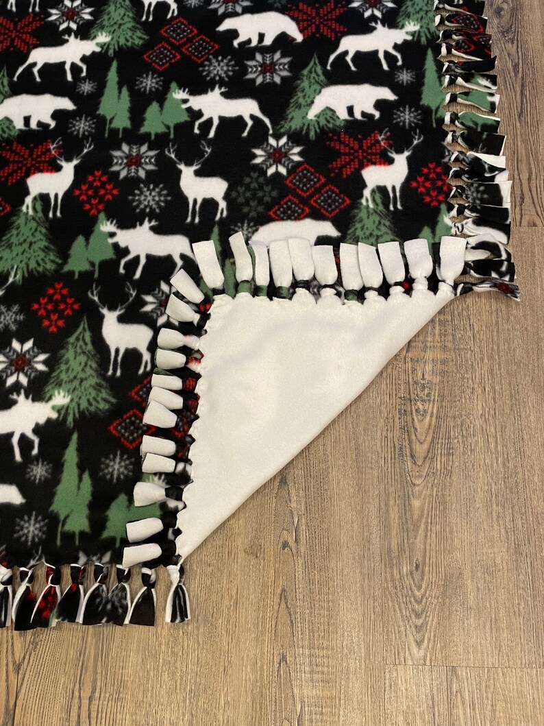 Wilderness Sweater Hand Made Double Thick Fleece Tie / Throw Blanket - Etsy