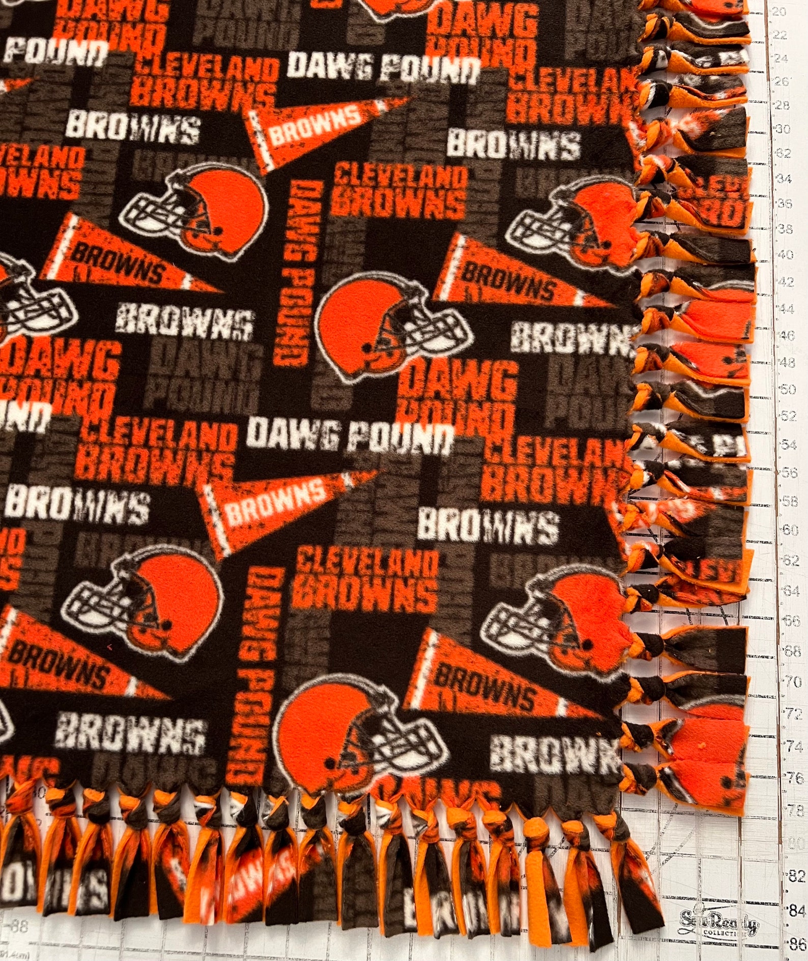 Cleveland Browns Handmade Double Thick Fleece Tie Blanket 52" X 80" - Etsy