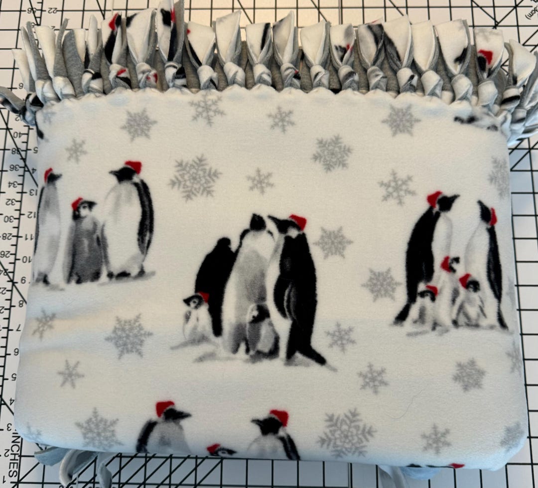 Penguin Handmade Double Thick Fleece Tie Blanket 52" X 80" - Etsy