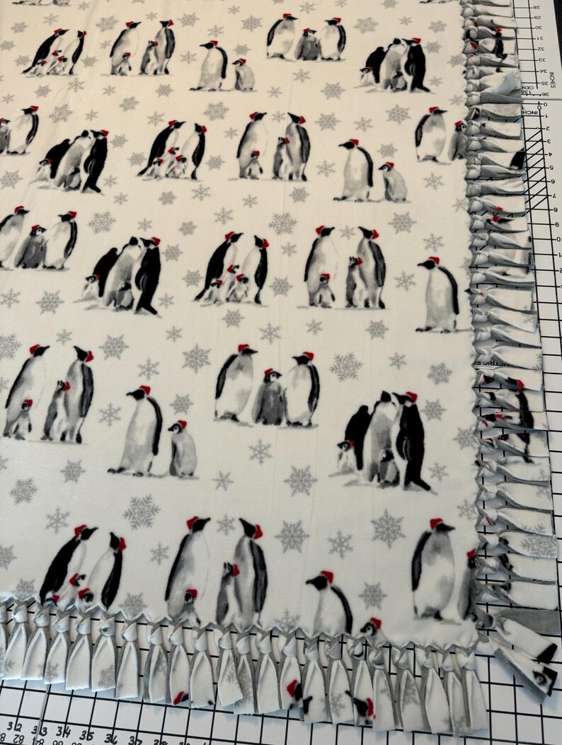 Penguin Handmade Double Thick Fleece Tie Blanket 52" X 80" - Etsy