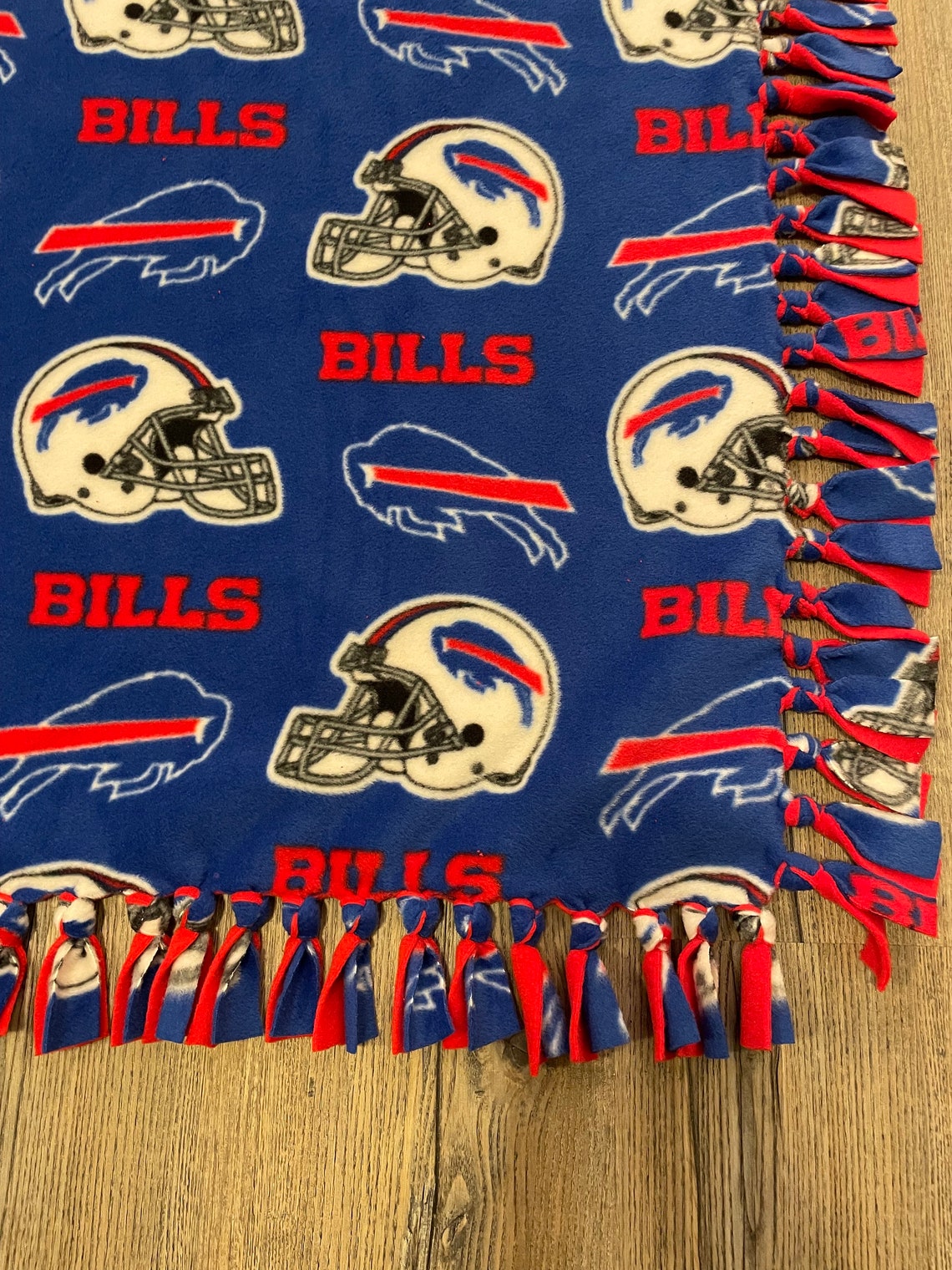 Buffalo Bills Hand Made Double Thick Fleece Tie / Throw Blanket 50" X ...