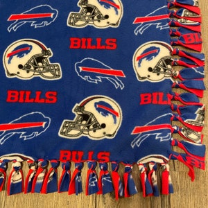 Buffalo Bills Hand Made Double Thick Fleece Tie / Throw Blanket 50" X ...