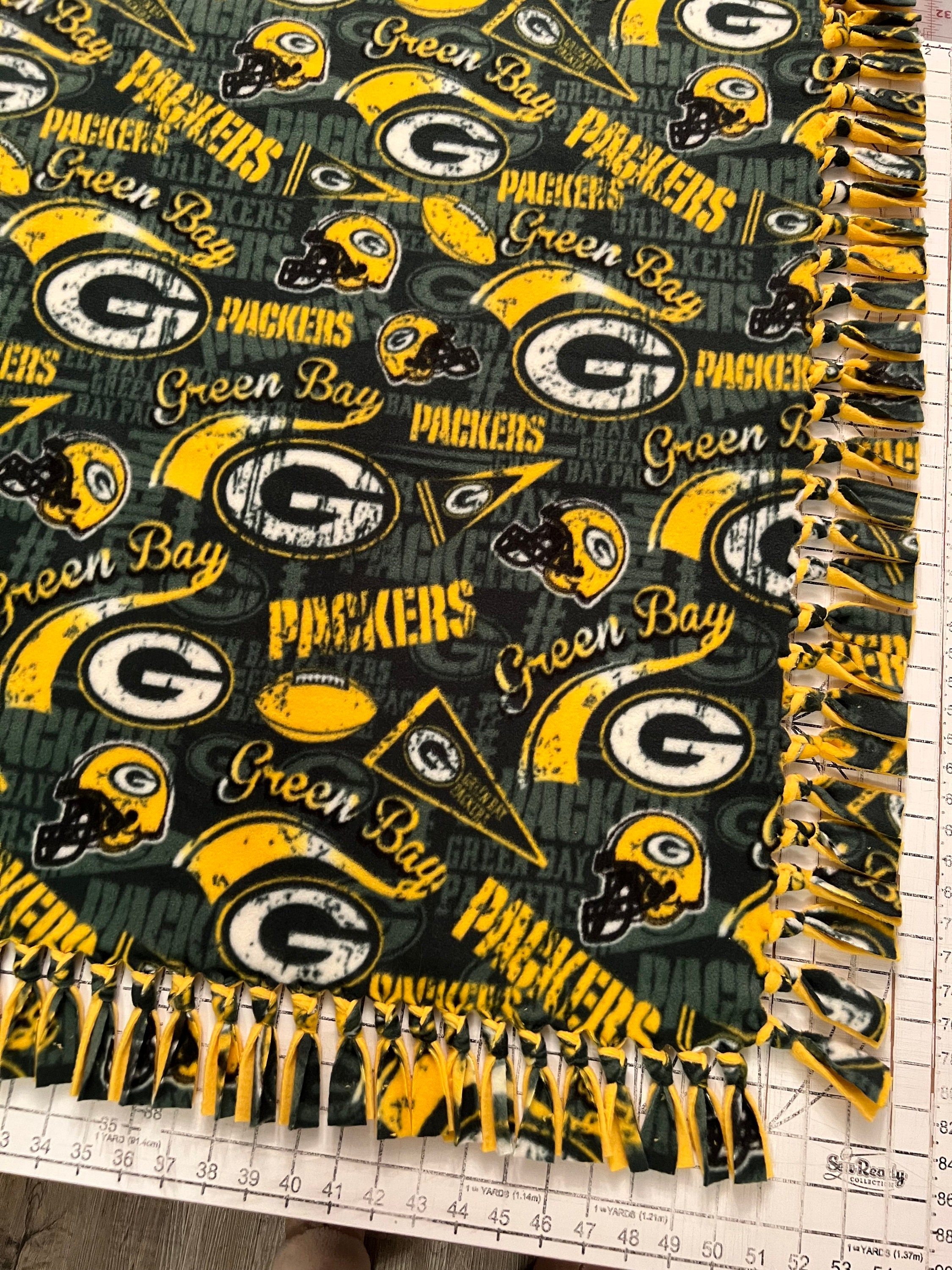 Green Bay Packers Handmade Double Thick Fleece Tie Blanket - Etsy