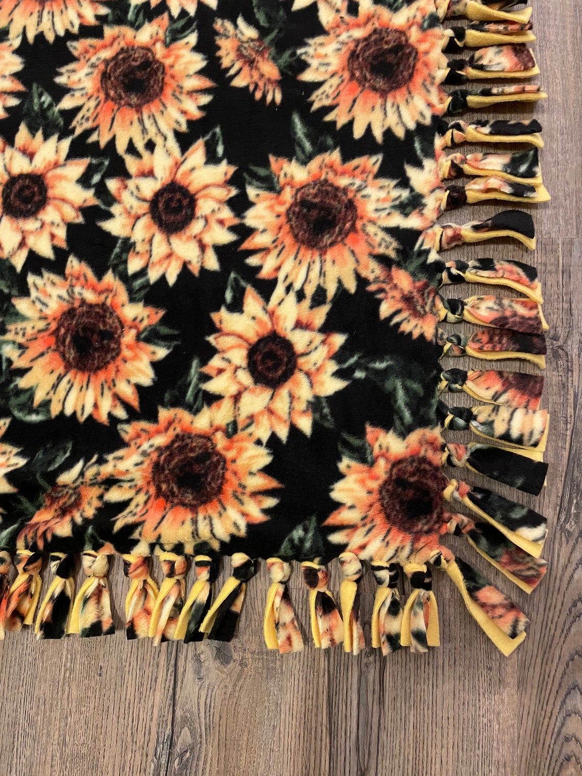 Sunflower Hand-made Double Thick Fleece Tie / Throw Blanket 50" X 80 ...