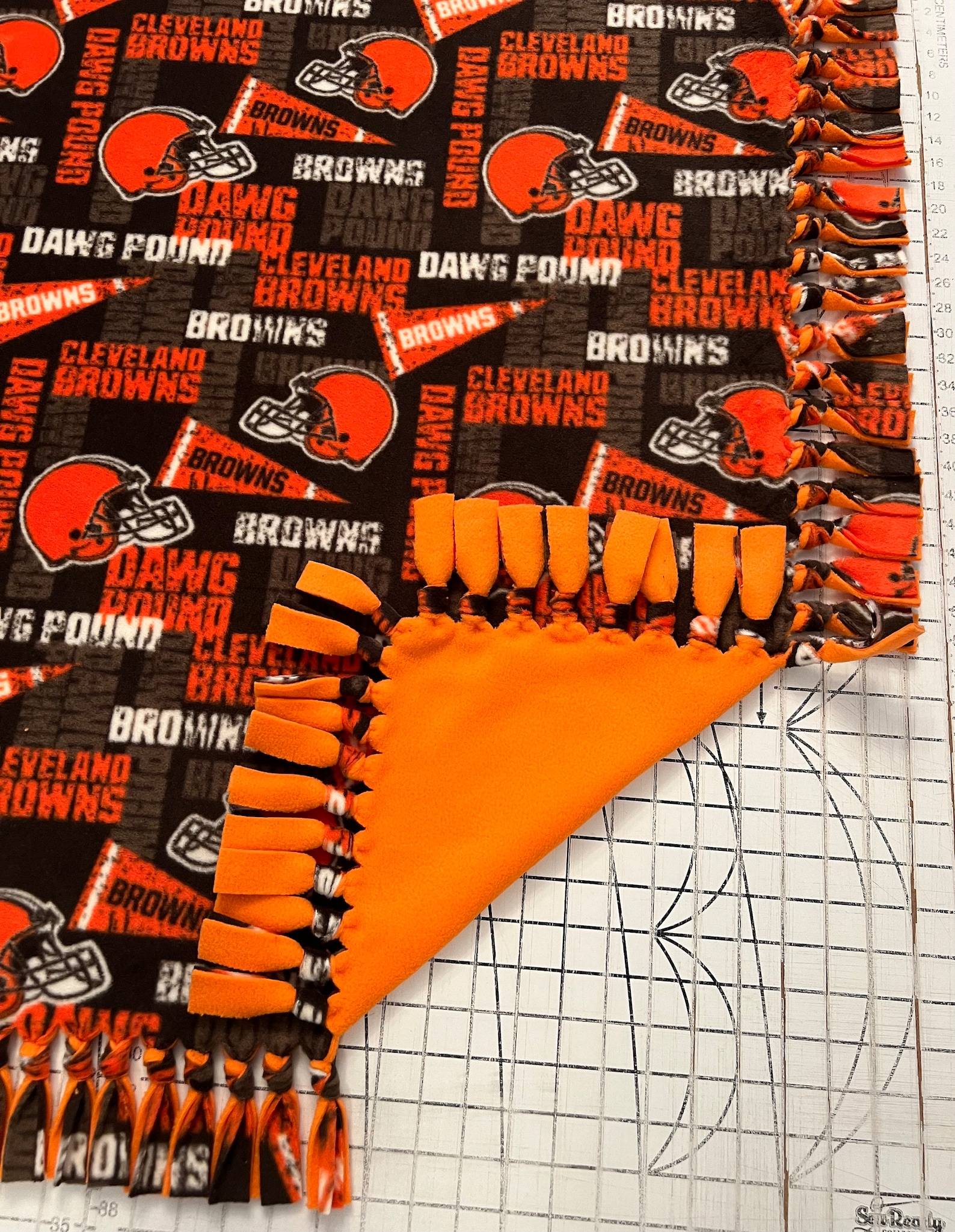 Cleveland Browns Handmade Double Thick Fleece Tie Blanket 52" X 80" - Etsy