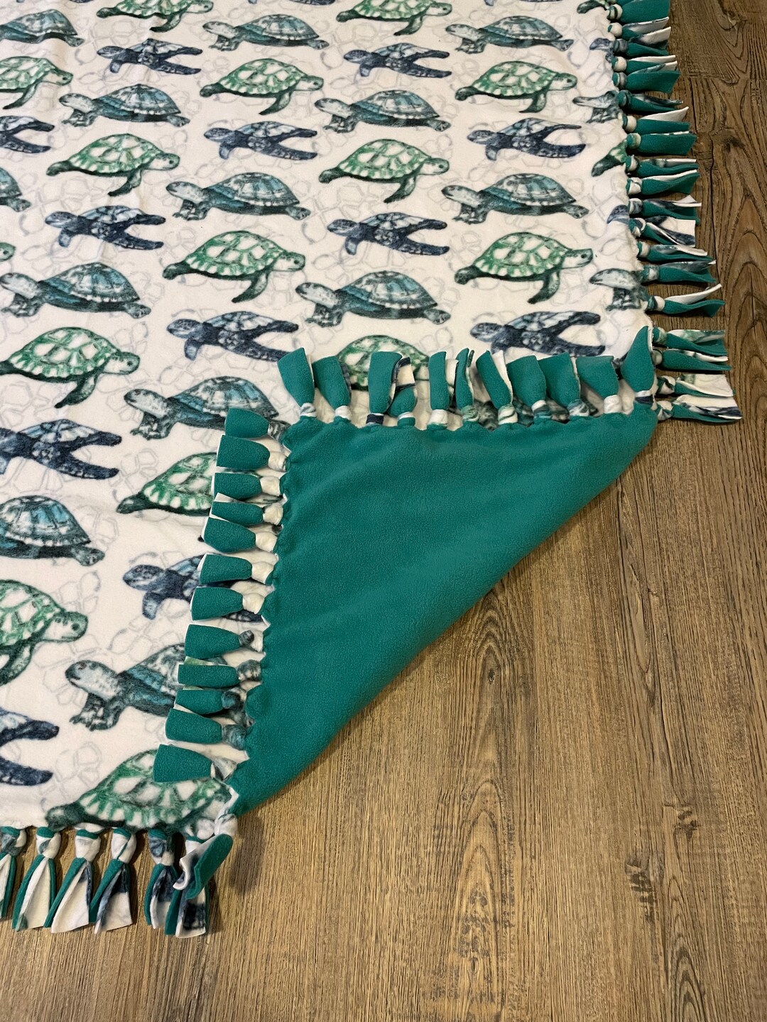 Sea Turtle Hand-made Double Thick Fleece Tie / Throw Blanket - Etsy