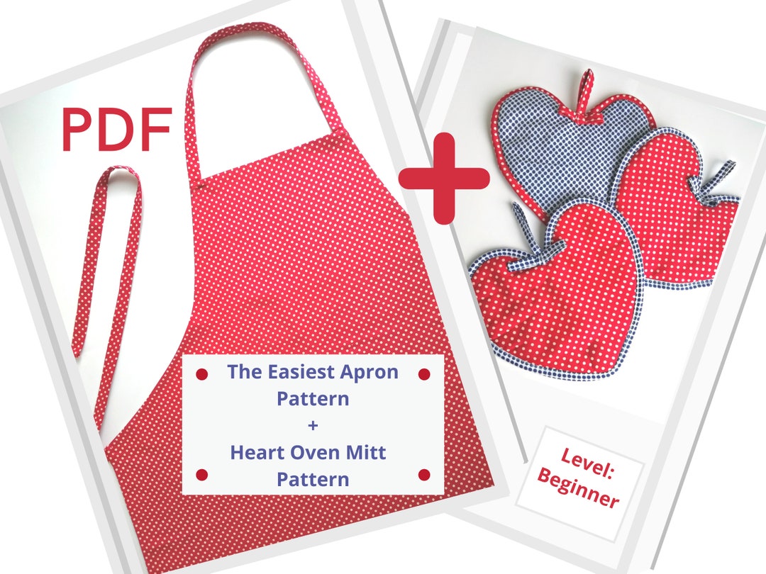 Apron Pattern PDF, Oven Mitts Pot Holder Sewing Patterns, Digital ...