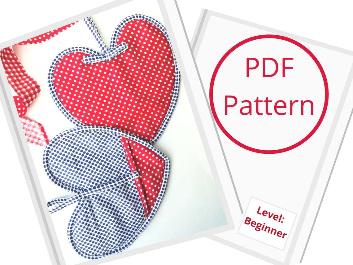 Heart Pot Holders Easy Sewing Pattern Oven Mitt Kitchen Gifts - Etsy