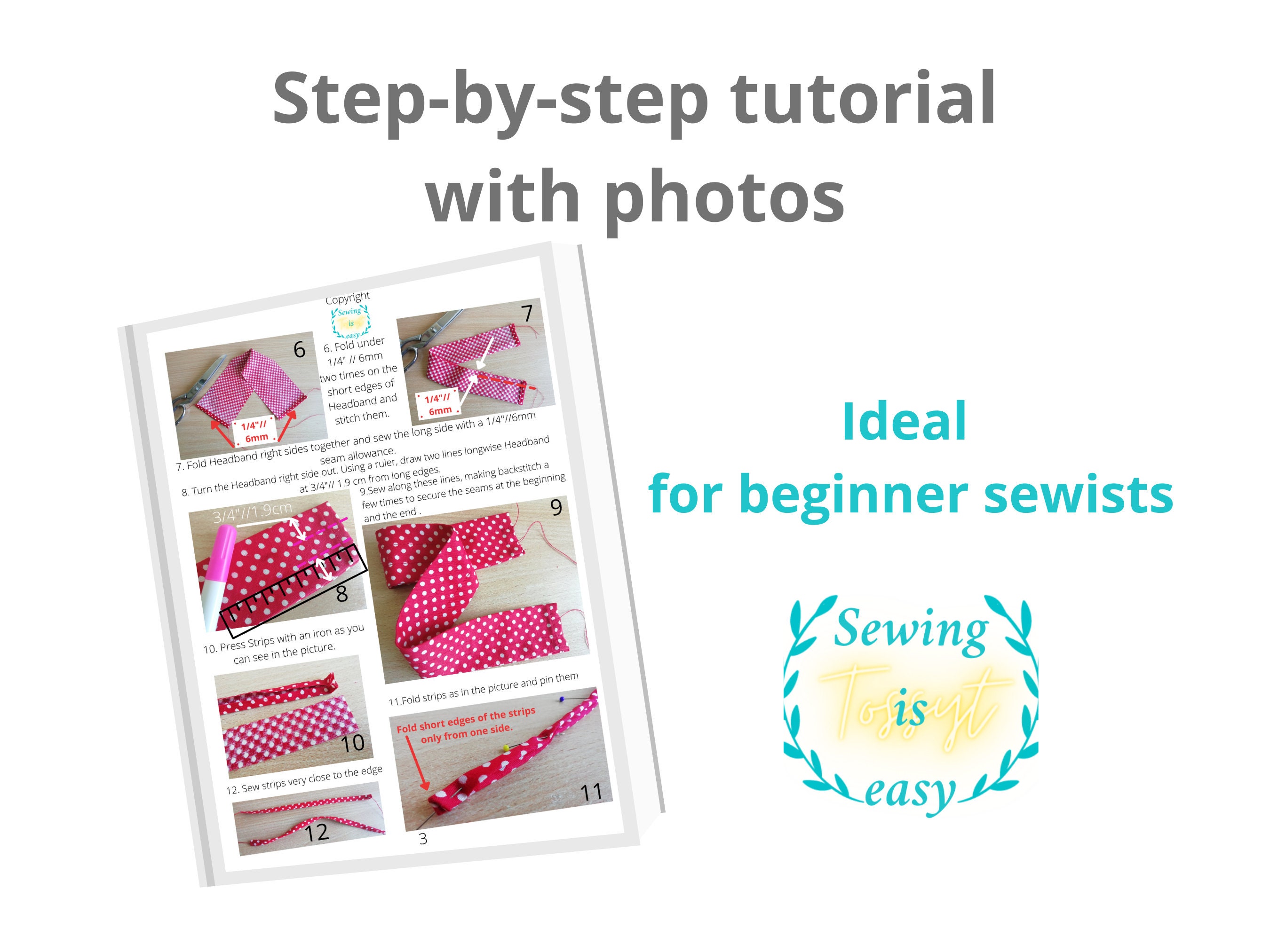 Hair Bow Template , Kidcore Clothing , Baby Girl Headband Pattern , PDF ...