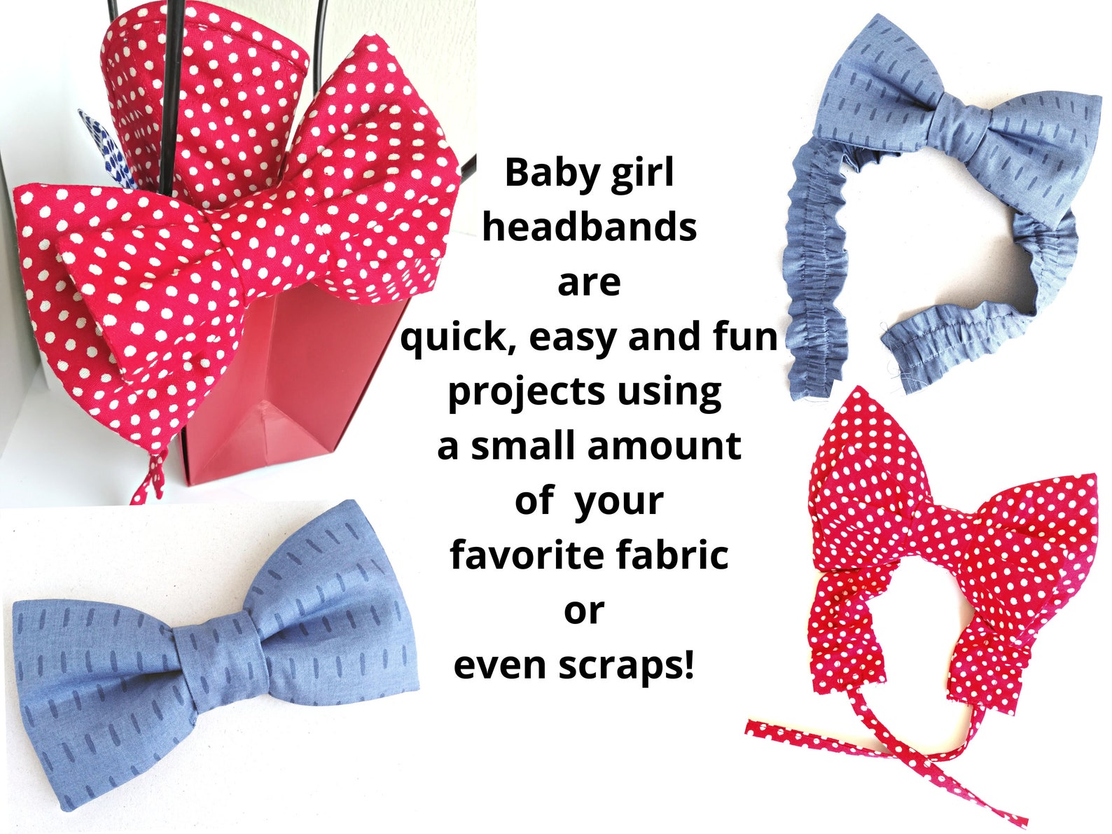 Hair Bow Template , Kidcore Clothing , Baby Girl Headband Pattern , PDF ...